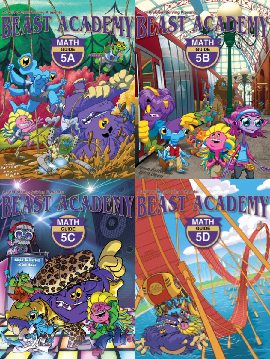 Beast Academy 5th Grade Guide Book Set (5A, 5B, 5C, 5D) – Quill and Ink